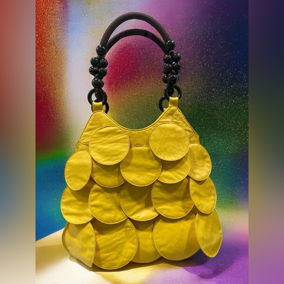 Bags | Vintage Fish Scale Yellow Shoulder Bag | Poshmark